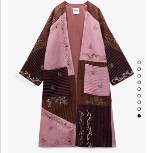 Zara | Jackets & Coats | Zara Embroidered Patchwork Kimono Limited ...